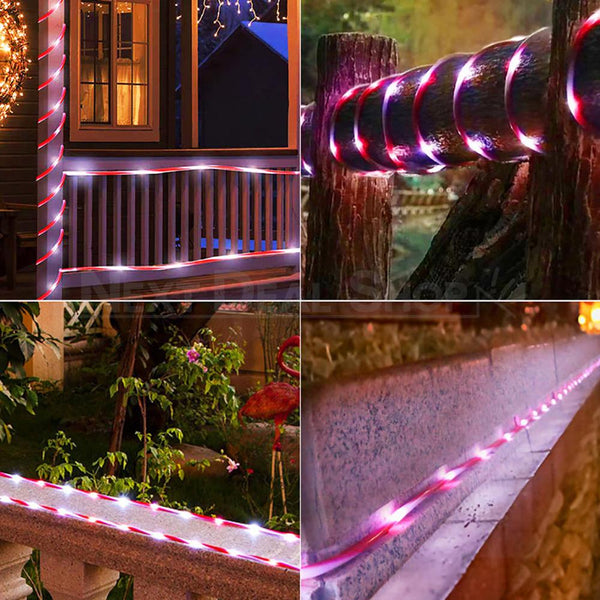 16.4ft Solar Powered LED Candy Cane Rope Light – nextdealshop.com