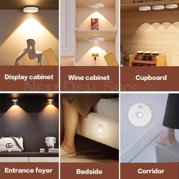 2 Pack - Rechargeable Motion Sensor Puck Light – nextdealshop.com