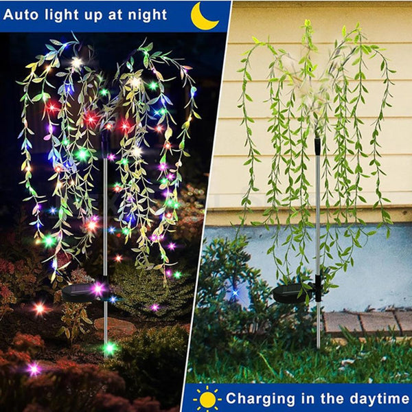 2 Pack - Solar-Powered Willow Tree Stake Light – nextdealshop.com