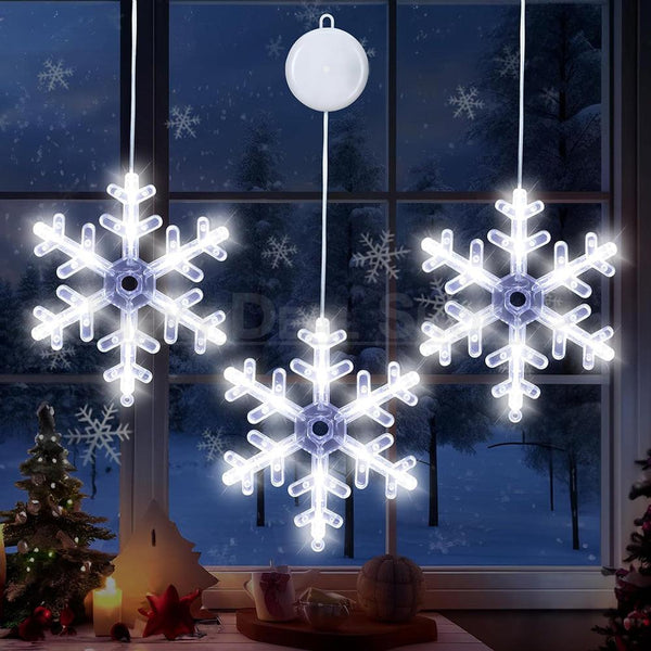 3 Pcs - LED Snowflake Window Light with Suction Cup – nextdealshop.com