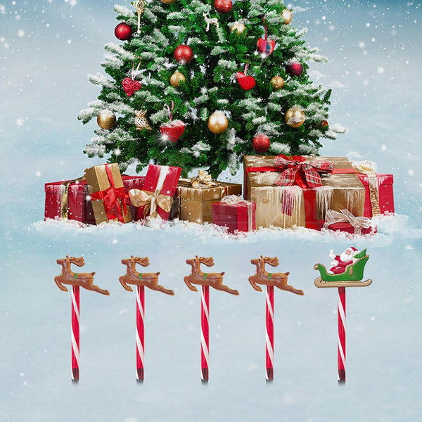5-in-1 Solar Powered Santa & Reindeer Stake Light – nextdealshop.com