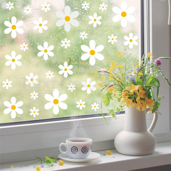 72 Pcs White Daisy Flower Window Clings – nextdealshop.com