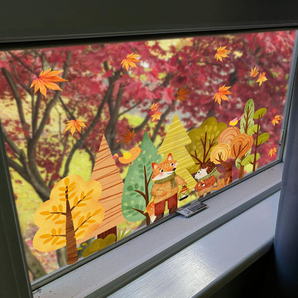 Autumn Forest Themed Window Cling Set – nextdealshop.com
