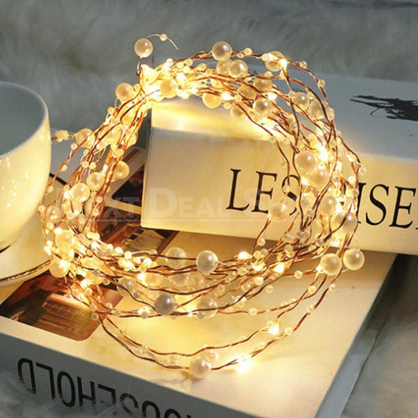 Copper Wire Pearl Beads String Light (16.4 ft, 50 LEDS) – nextdealshop.com