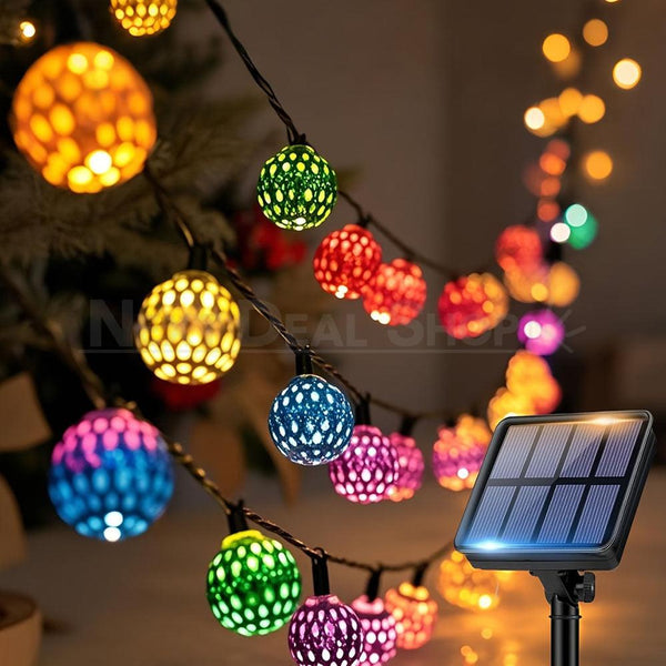 Multicolor Solar Powered LED Moroccan String Lights – nextdealshop.com