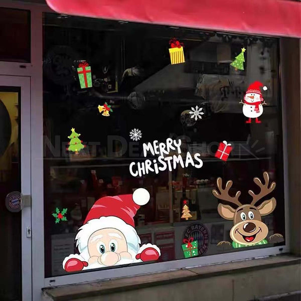 Santa Claus and Reindeer Window Cling – nextdealshop.com