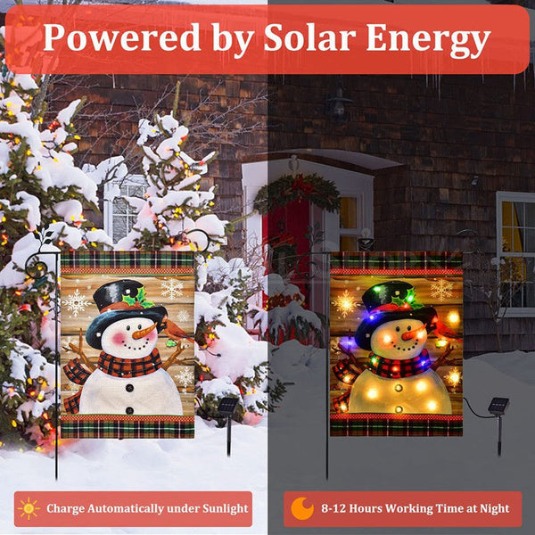 Solar Powered Led Snowman Garden Flag – nextdealshop.com