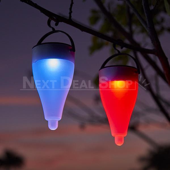 2 in 1 Solar-Powered Color Changing Garden LED Lantern Light ...