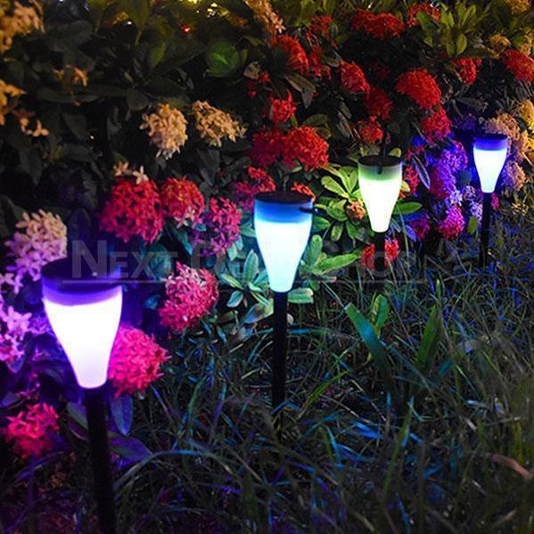 2 in 1 Solar-Powered Color Changing Garden LED Lantern Light ...