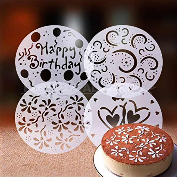 4 Sets - 8" Cake Stencils, Spray Mould, Fondant Decorating Sugarcraft ...