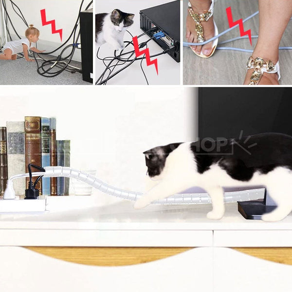 6.56 ft Flexible Spiral Cable Wrap - No More Messy Cables ...