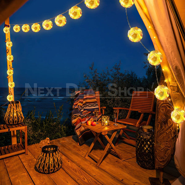 Handmade 3D Rose Ball Decorative String Light – nextdealshop.com