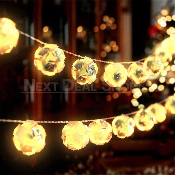 Handmade 3D Rose Ball Decorative String Light – nextdealshop.com