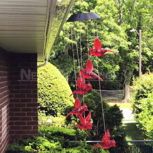 Solar Powered Cardinal Red Bird Hanging Light – nextdealshop.com
