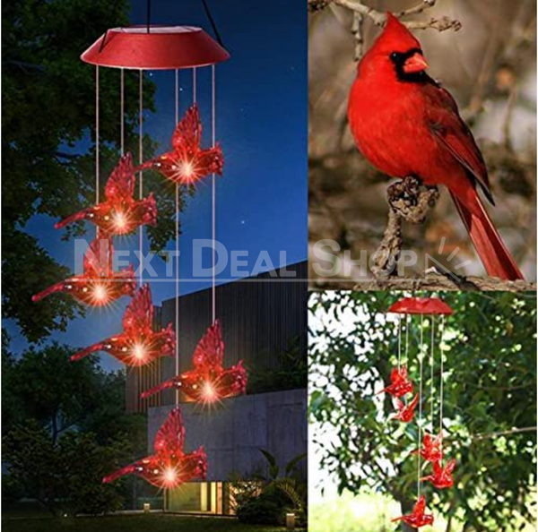 Solar Powered Cardinal Red Bird Hanging Light – nextdealshop.com