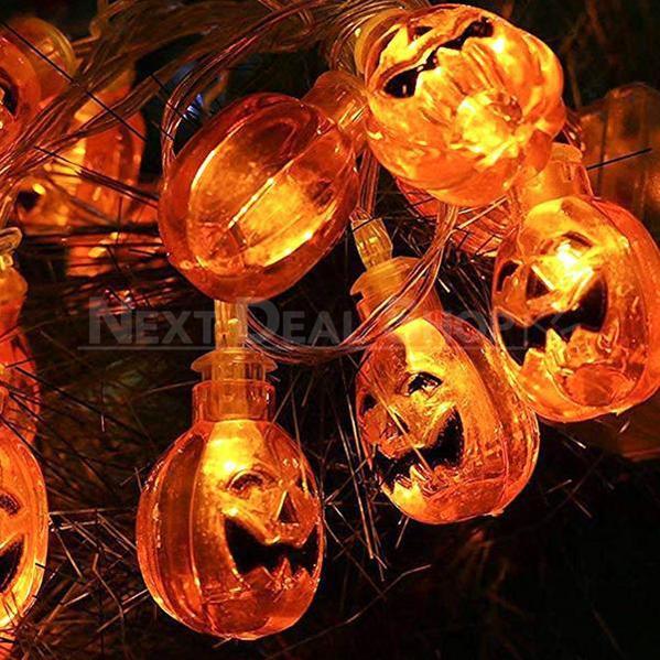 Solar Powered Halloween Jack-O-Lantern String Lights – nextdealshop.com