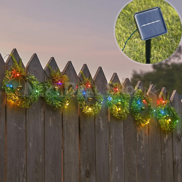 Solar-Powered Mini Wreath LED String Lights – nextdealshop.com