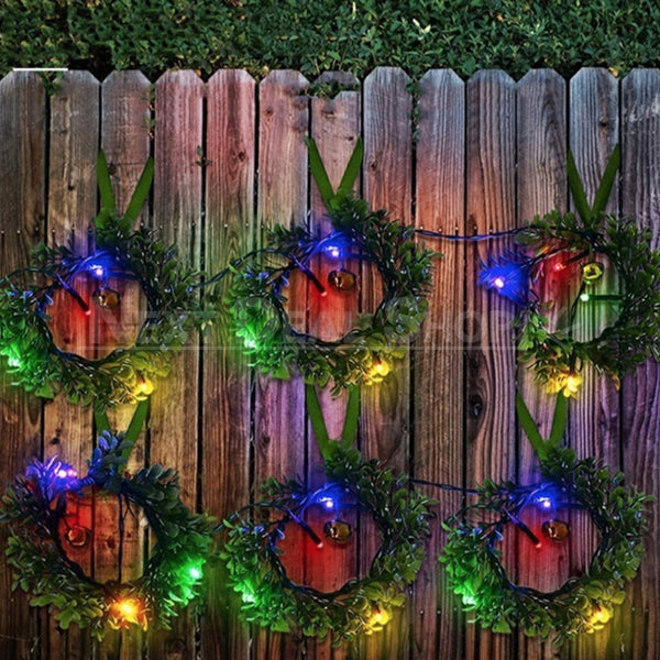 Solar-Powered Mini Wreath LED String Lights – nextdealshop.com
