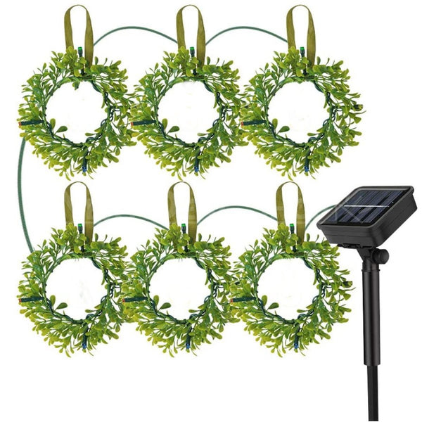 Solar-Powered Mini Wreath LED String Lights – nextdealshop.com