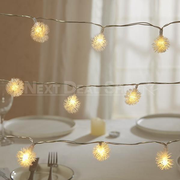 Warm White Dandelion LED String Lights (Battery Operated ...